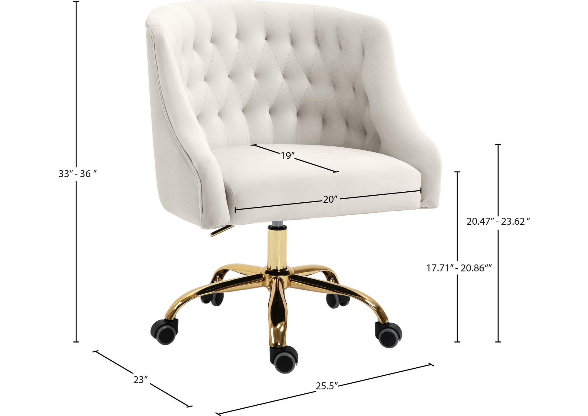 Arden Cream Velvet Office Chair Renaissance | Philadelphia, PA